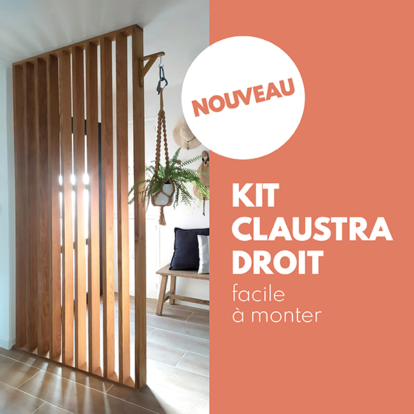 Kit Claustra Chêne Massif Lames droites Sur-mesure