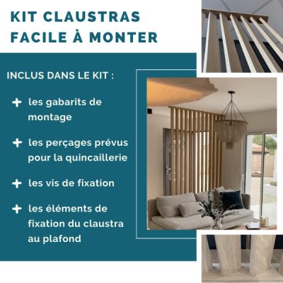 Claustra intérieur chêne massif 1er choix PR